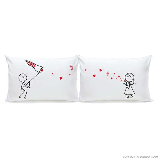 BoldLoft Catch My Love Pillowcases-Couples Pillowcases for Him and Her ...